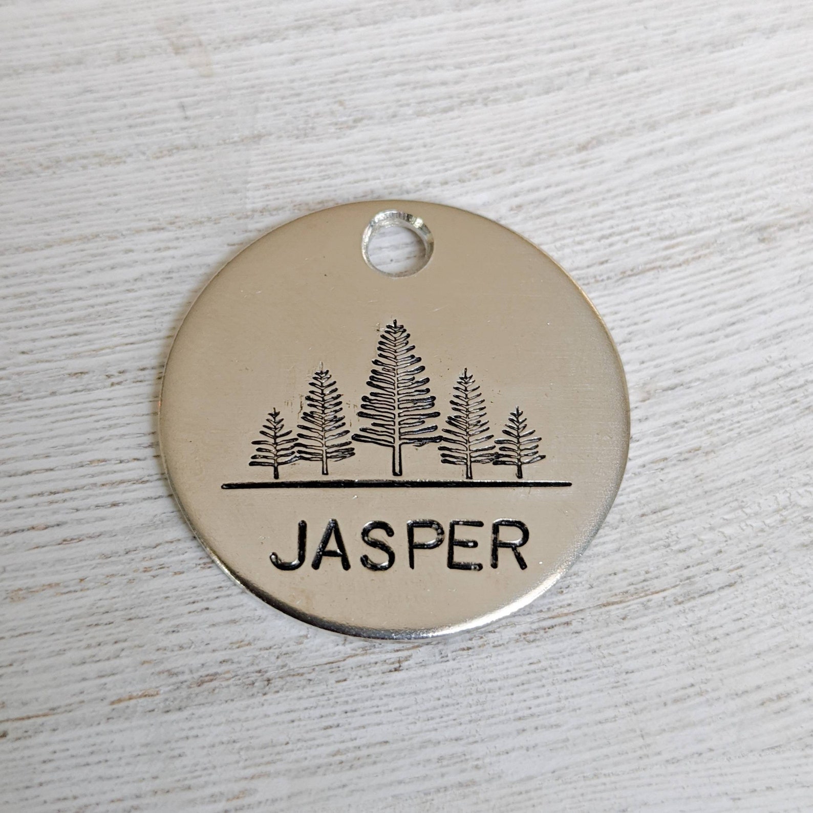 Forest Pet ID Tag Dog Tag for Dogs Pet Name Tag Hand - Etsy