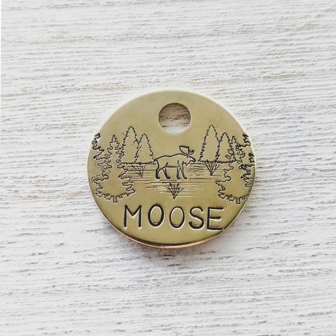 Moose Lake - Pet ID Tag - Dog Tag for Dogs - Pet Name Tag - Hand ...