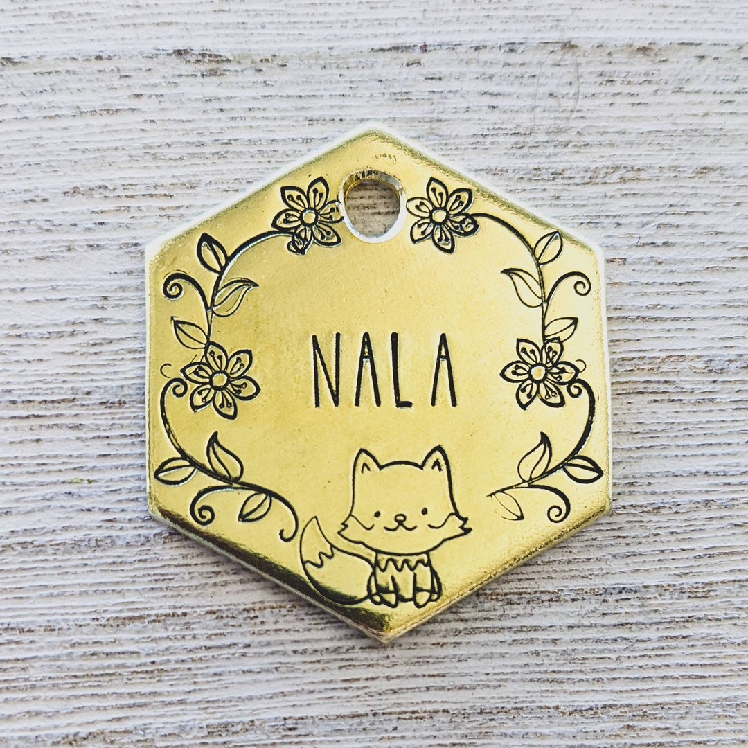Foxy Lady - Pet ID Tag - Dog Tag for Dogs - Pet Name Tag - Hand Stamped ...