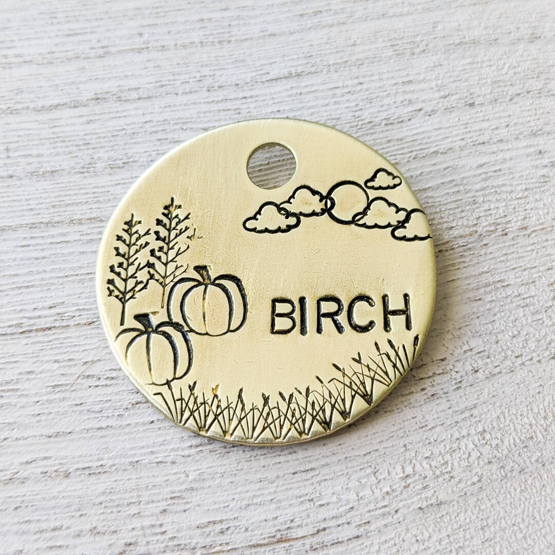 Hello Fall - Pet ID Tag - Dog Tag for Dogs - Pet Name Tag - Hand ...