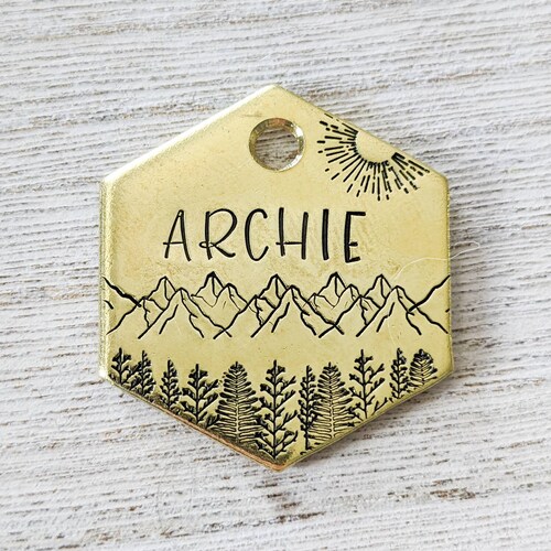 Wilderness Forest Pet ID Tag Dog Tag for Dogs Pet Name - Etsy