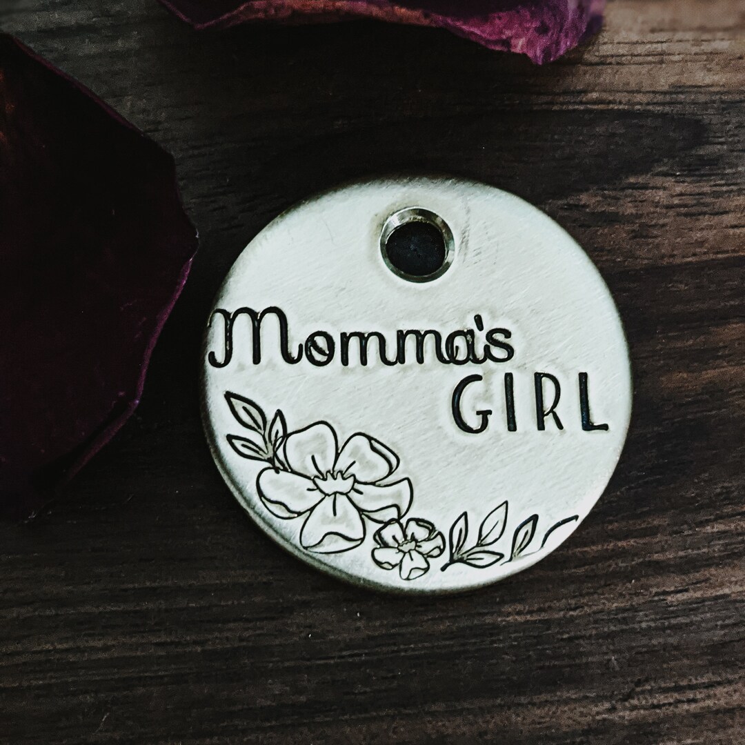 Pet ID Tag - Momma's Girl - Cosmo Floral - Pet ID Tag - Dog Tag - Pet ...
