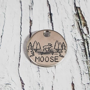 Moose Lake - Pet ID Tag - Dog Tag for Dogs - Pet Name Tag - Hand ...
