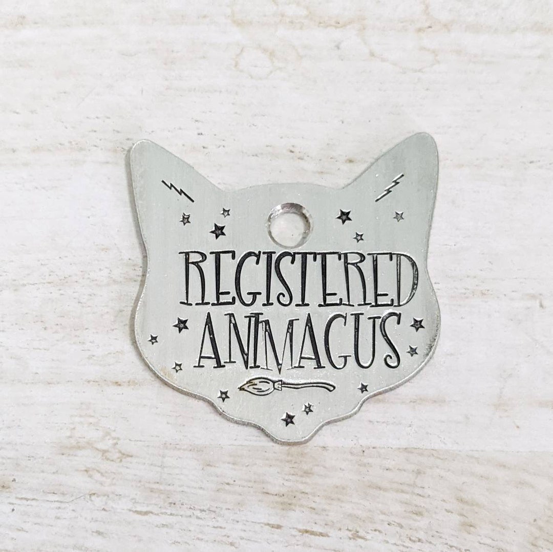 Registered Animagus Cat Head - Pet ID Tag - Dog Tag for Dogs - Pet Name ...
