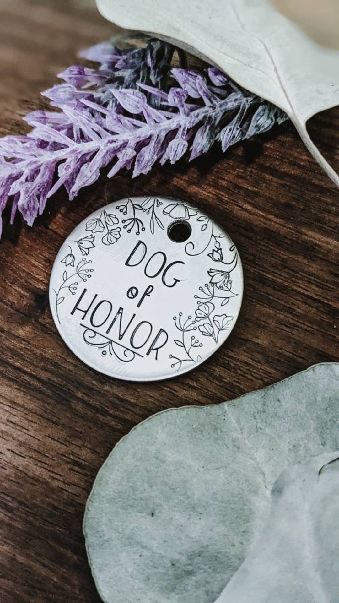 Dog of Honor - Pet ID Tag - Dog Tag for Dogs - Pet Name Tag - Hand ...