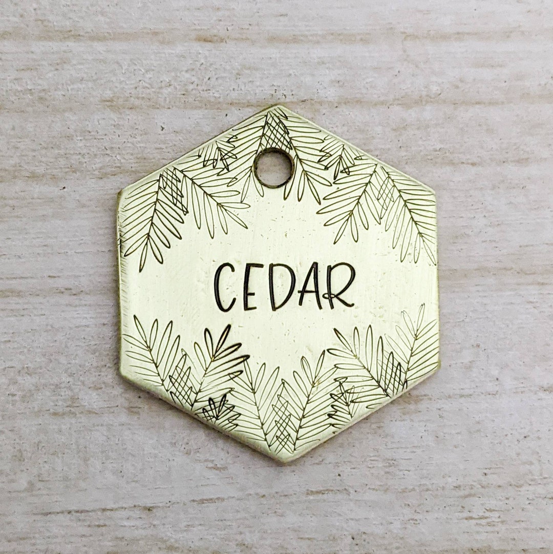 Pine Boughs - Pet ID Tag - Dog Tag for Dogs - Pet Name Tag - Hand ...