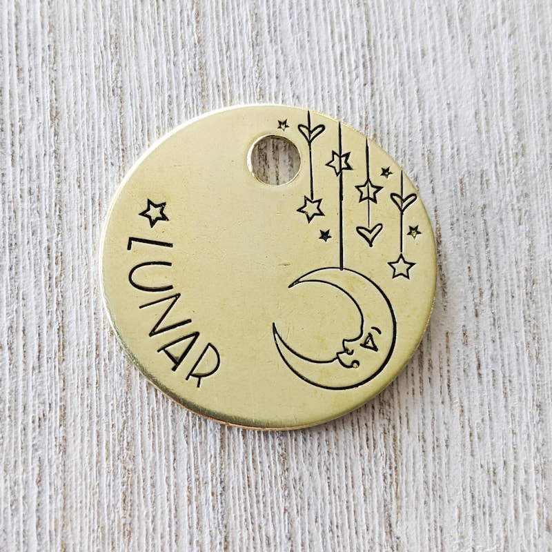 Moon Dog Tag - Etsy