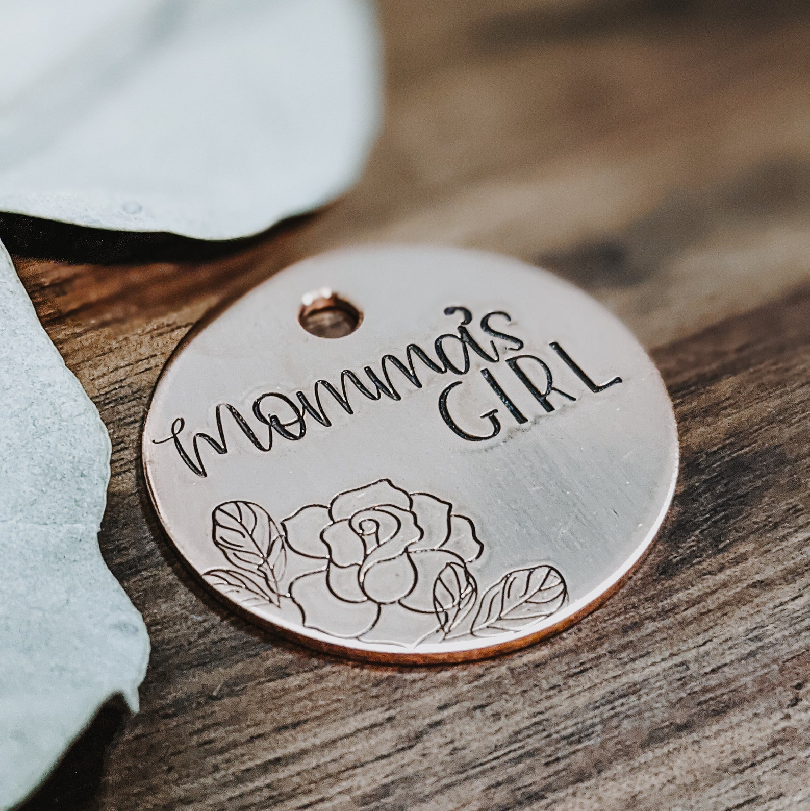 Momma's Girl - Rose - Pet ID Tag - Dog Tag - Pet Name Tag - Hand ...