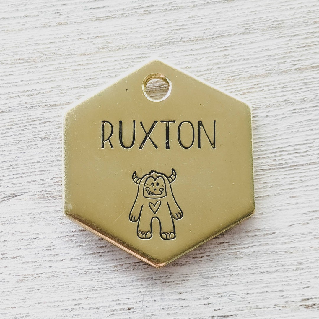 Love Monster - Pet ID Tag - Dog Tag for Dogs - Pet Name Tag - Hand ...