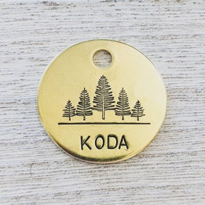 Forest - Pet ID Tag - Dog Tag for Dogs - Pet Name Tag - Hand Stamped ...
