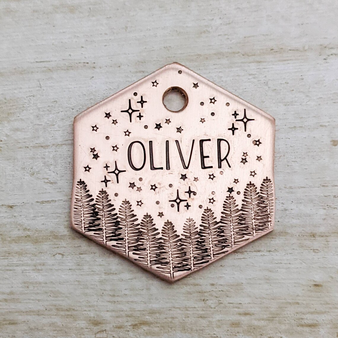 Starry Night - Pet ID Tag - Dog Tag for Dogs - Pet Name Tag - Hand ...