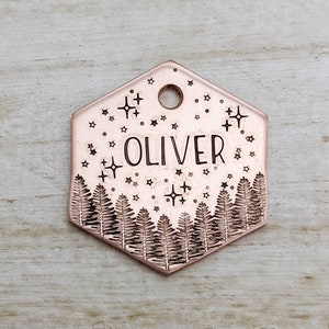 Starry Night - Pet ID Tag - Dog Tag for Dogs - Pet Name Tag - Hand ...