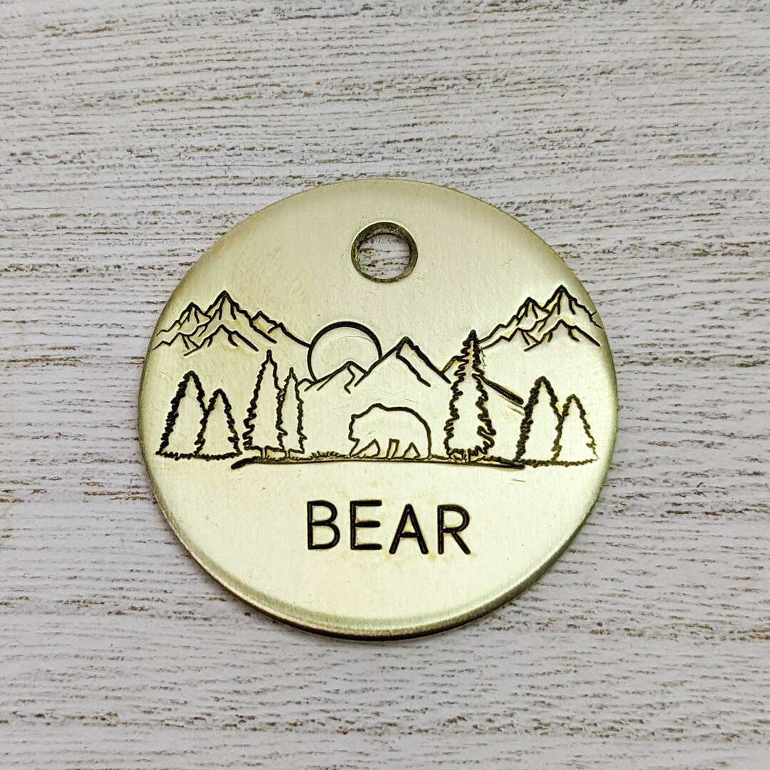 Rocky Mountains - Pet ID Tag - Dog Tag - Pet Name Tag - Handstamped ...