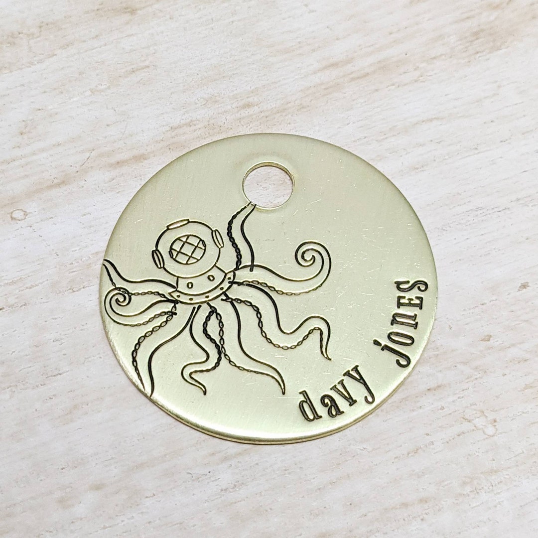 Davy Jones - Pet ID Tag - Dog Tag for Dogs - Pet Name Tag - Hand ...