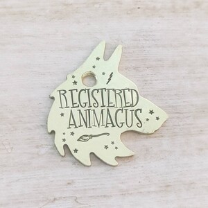 Registered Animagus Wolf Head - Pet ID Tag - Dog Tag for Dogs - Pet ...