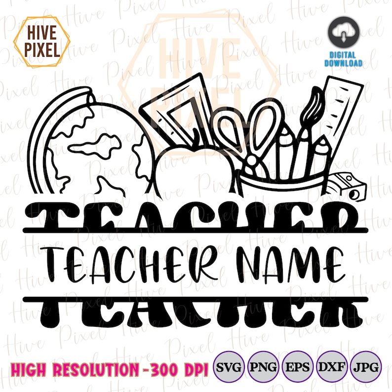 Custom Teacher SVG, Teacher Name SVG, Printable Teacher Name PNG ...