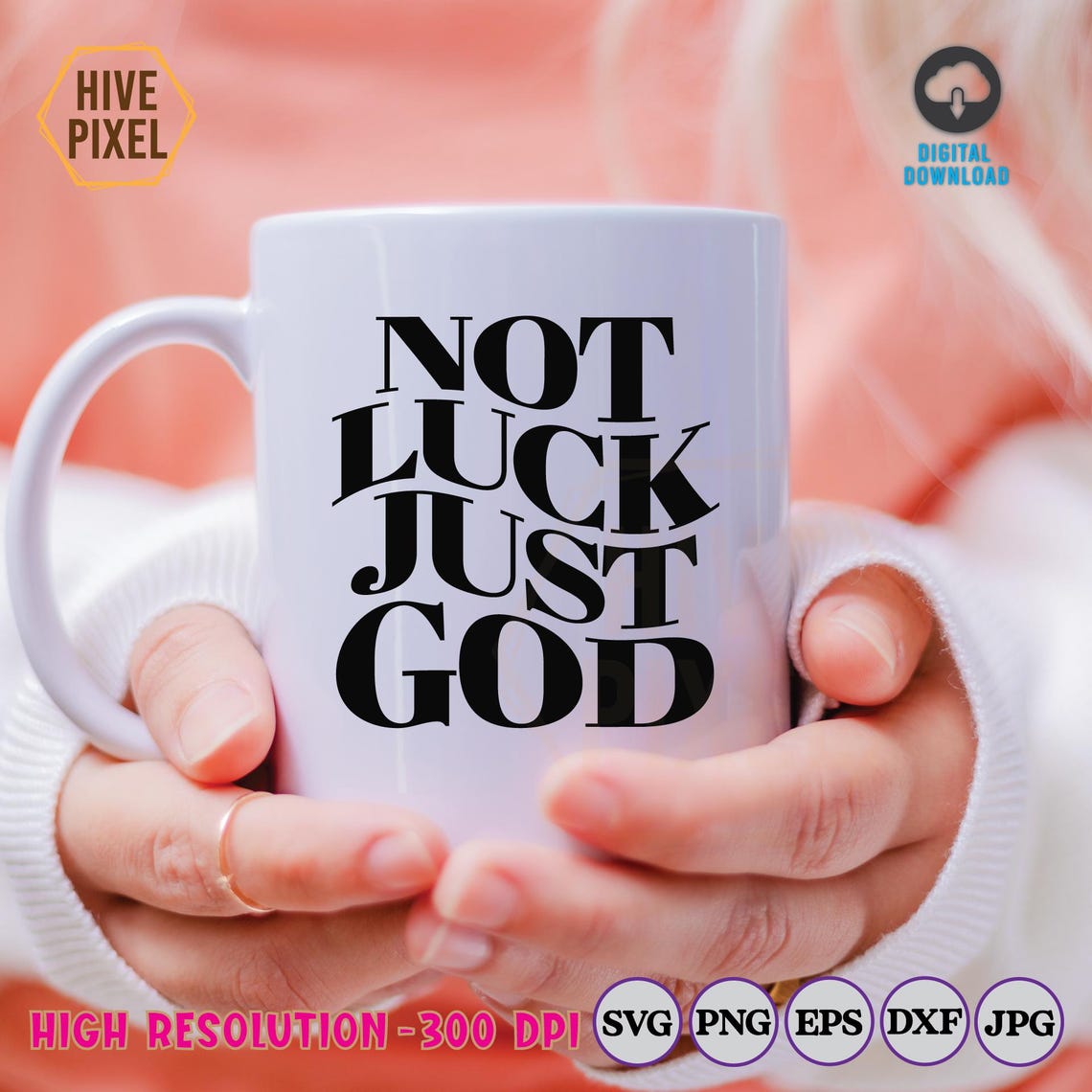 No Luck Just God Png, Svg, Not Luck Just God, Jesus Png Svg, Wavy Svg ...