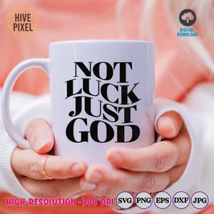 No Luck Just God Png, Svg, Not Luck Just God, Jesus Png Svg, Wavy Svg ...