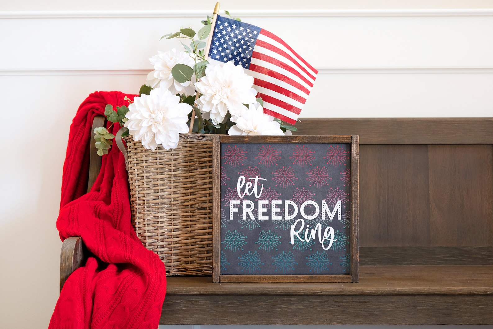 Let Freedom Ring Chalkboard Printable Wall Art Patriotic - Etsy