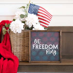 Let Freedom Ring Chalkboard Printable Wall Art, Patriotic Fourth of ...