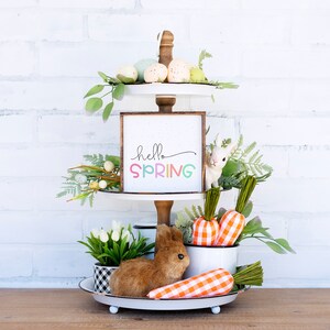 Hello Spring Farmhouse Style Typography Art, Spring Home Decor ...