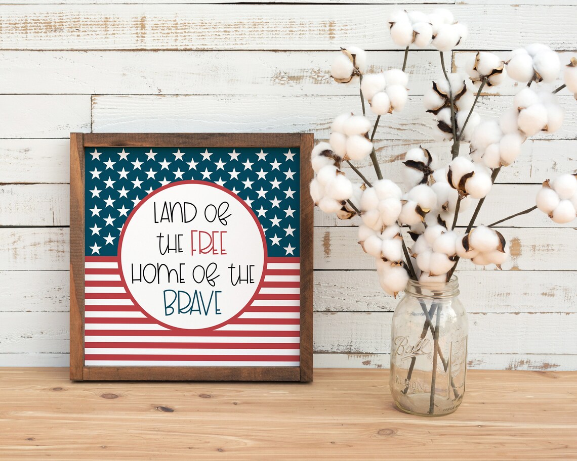 Land of the Free Home of the Brave Printable Wall Art | Etsy
