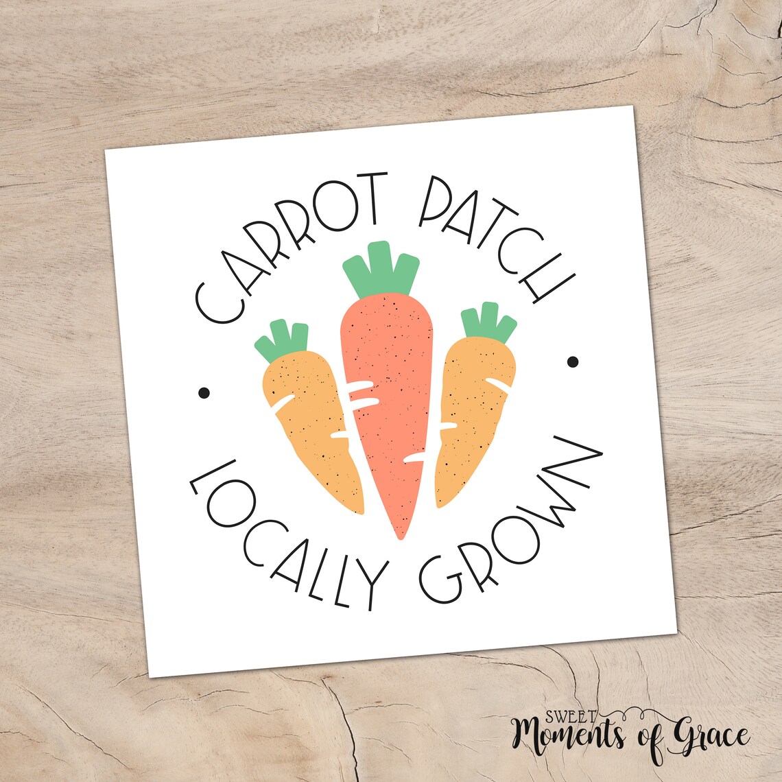 Carrot Patch Locally Grown Printable Wall Art Summer Farm | Etsy