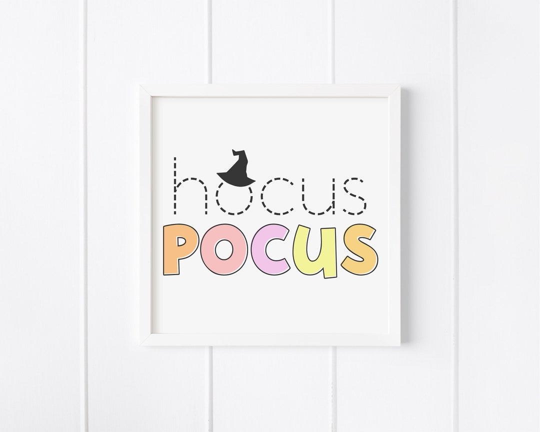 Hocus Pocus Halloween Printable Wall Art, Witch Hat Print, Kids ...