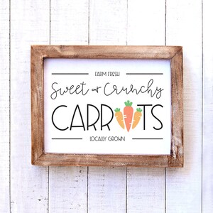 Carrot Patch Printable Wall Art, Sweet and Crunchy Carrots Summer Farm ...