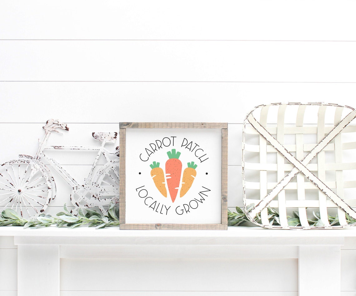 Carrot Patch Locally Grown Printable Wall Art Summer Farm | Etsy