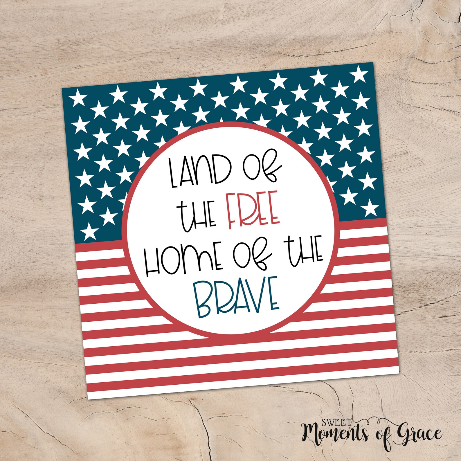 Land of the Free Home of the Brave Printable Wall Art | Etsy