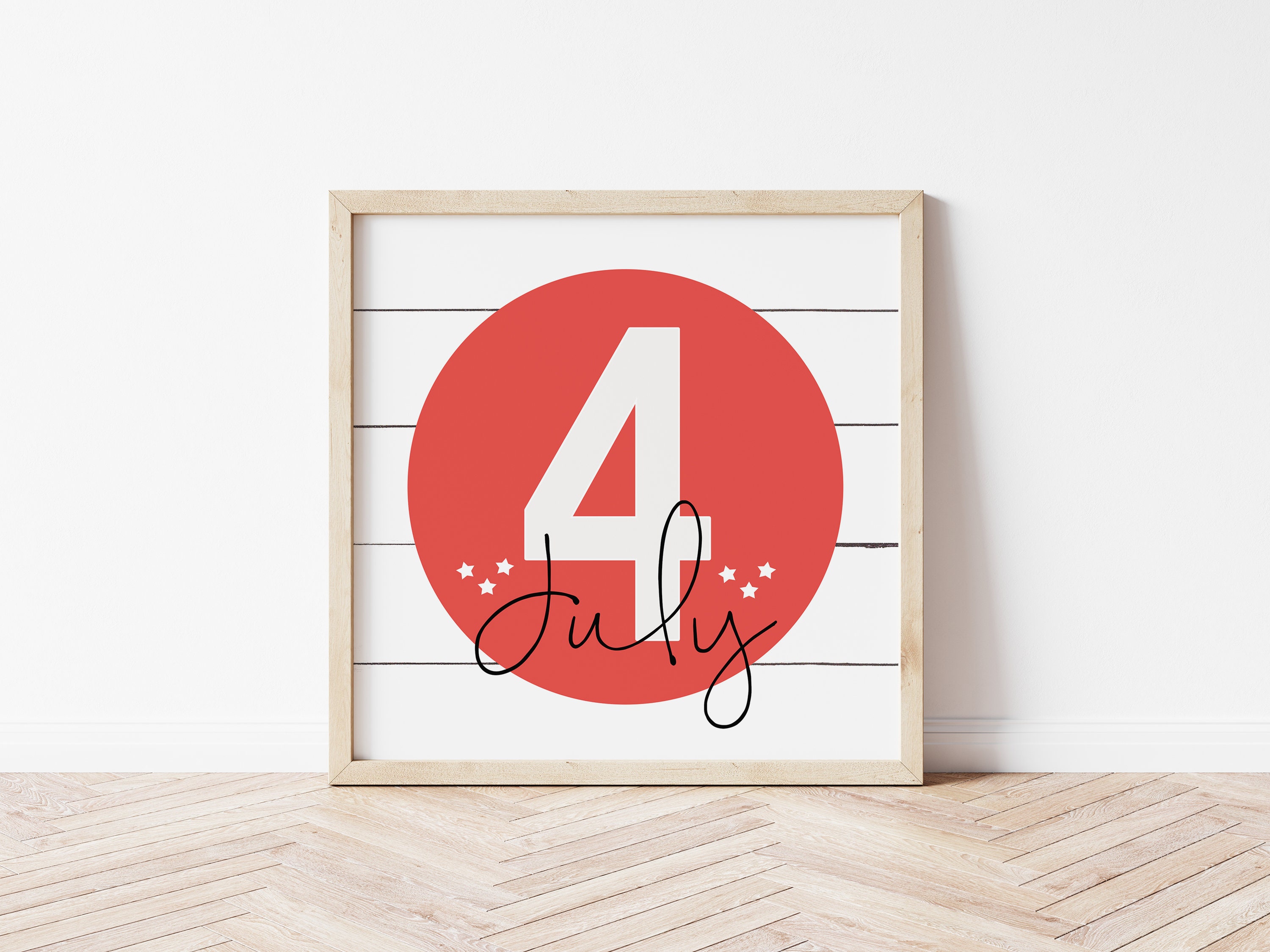 Red July 4th Farmhouse Style Printable Square Independence - Etsy