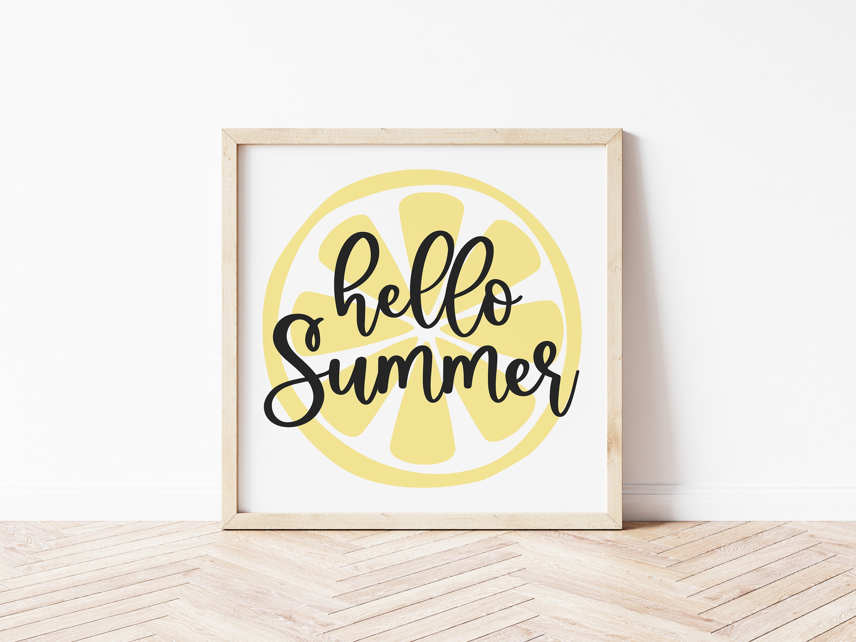 Lemon Slice Hello Summer Printable Wall Art Summer Farmhouse | Etsy