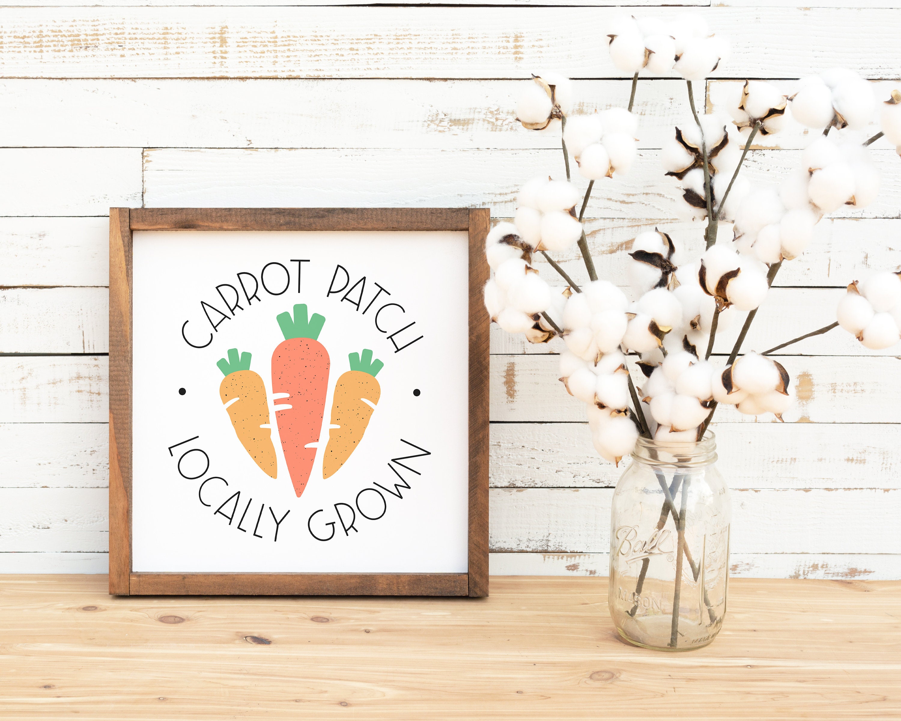Carrot Patch Locally Grown Printable Wall Art Summer Farm | Etsy