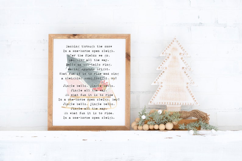 Jingle Bells Printable Wall Art Vintage Sleigh Ride - Etsy