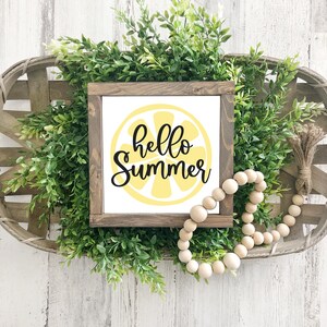 Lemon Slice Hello Summer Printable Wall Art, Summer Farmhouse Home ...