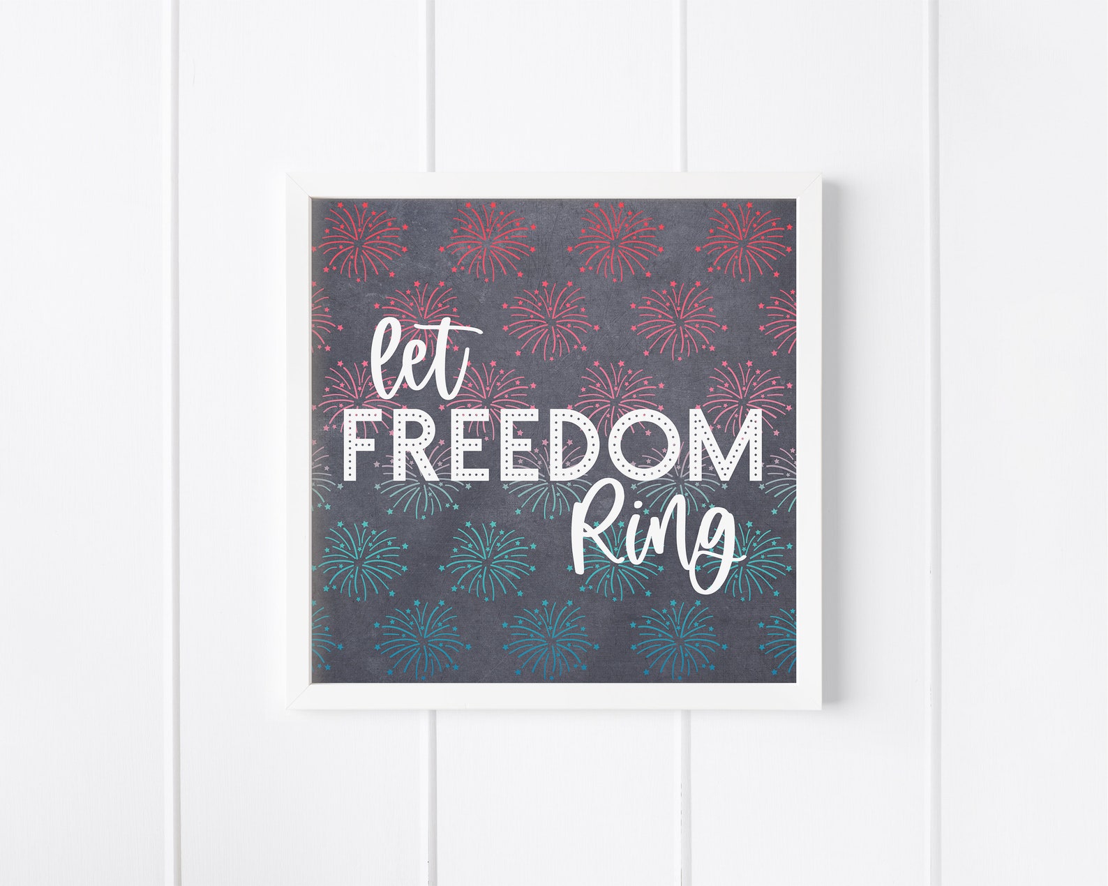 Let Freedom Ring Chalkboard Printable Wall Art Patriotic - Etsy
