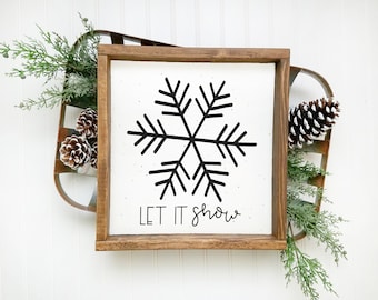Let It Snow Sign Nordic Holiday Decor Christmas Printable - Etsy