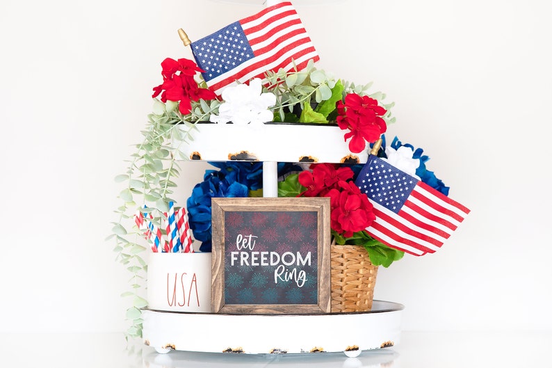 Let Freedom Ring Chalkboard Printable Wall Art Patriotic - Etsy