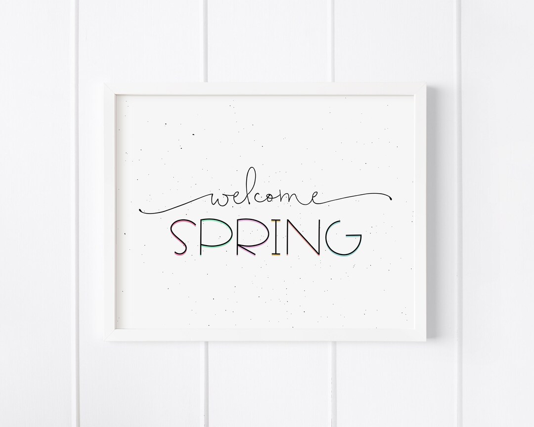 Welcome Spring Printable Wall Art, Spring Home Decor, Farmhouse Home ...