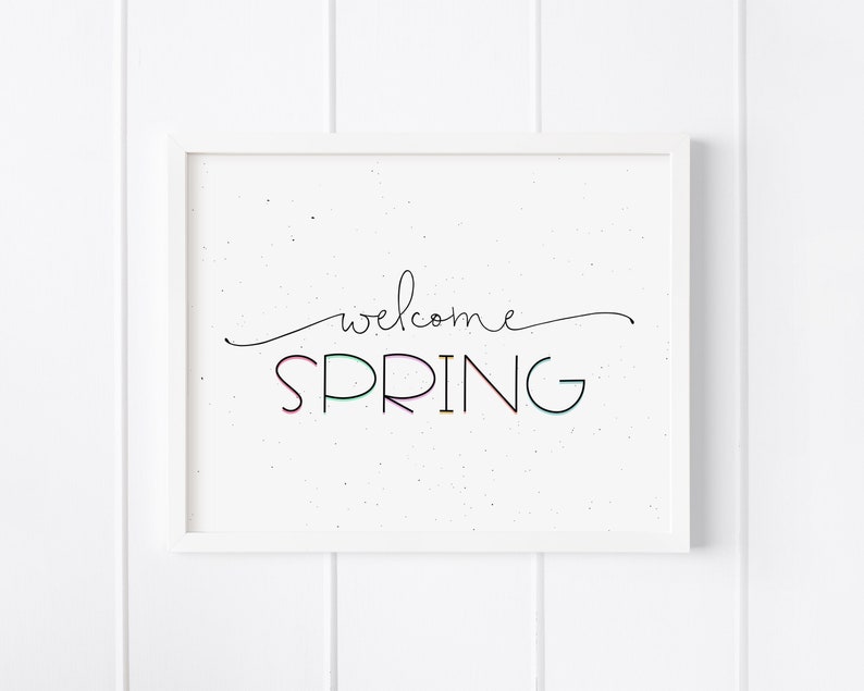 Welcome Spring Printable Wall Art Spring Home Decor - Etsy