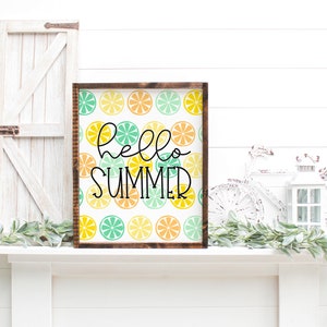Hello Summer Printable Wall Art Lemon and Lime Slices Wall - Etsy