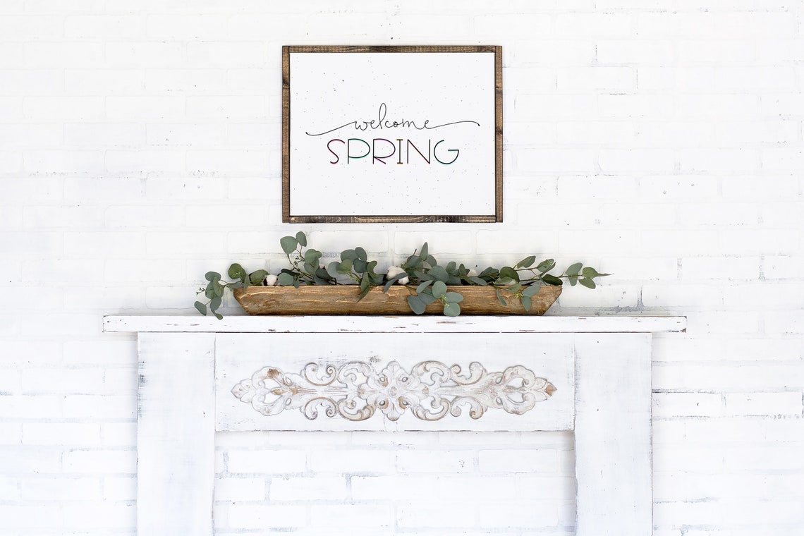 Welcome Spring Printable Wall Art Spring Home Decor | Etsy