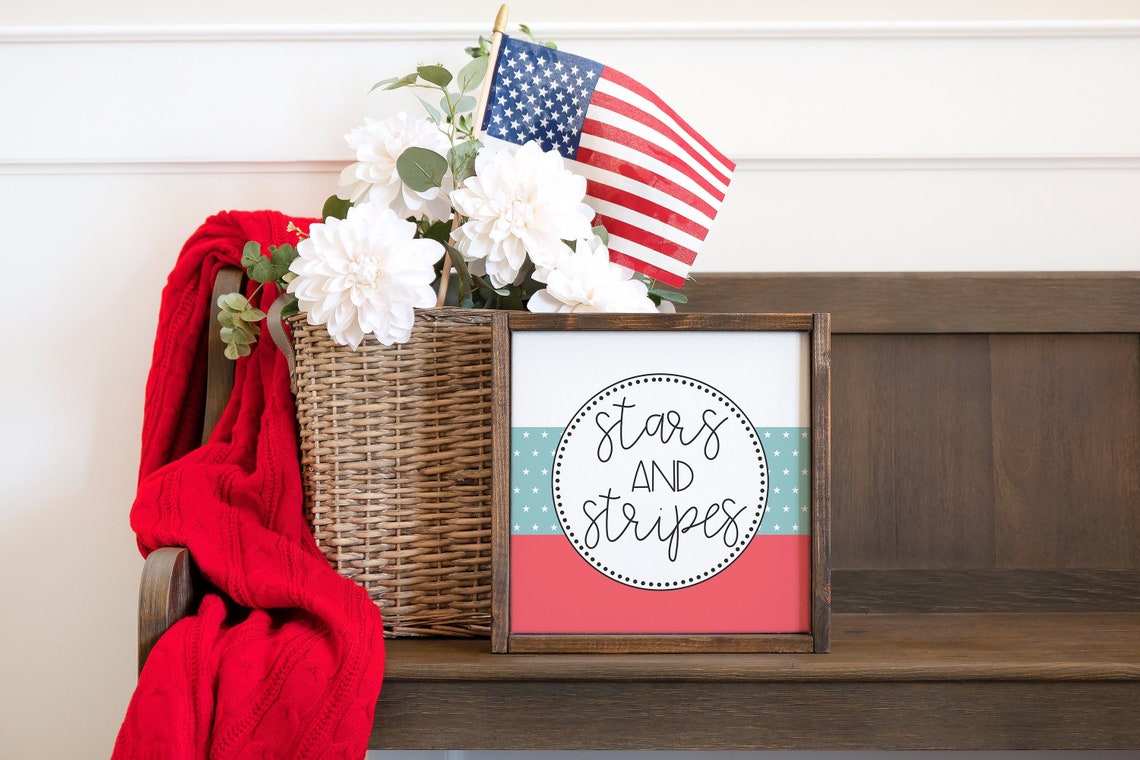 Stars and Stripes Printable Wall Art 4th of July Tiered Tray - Etsy
