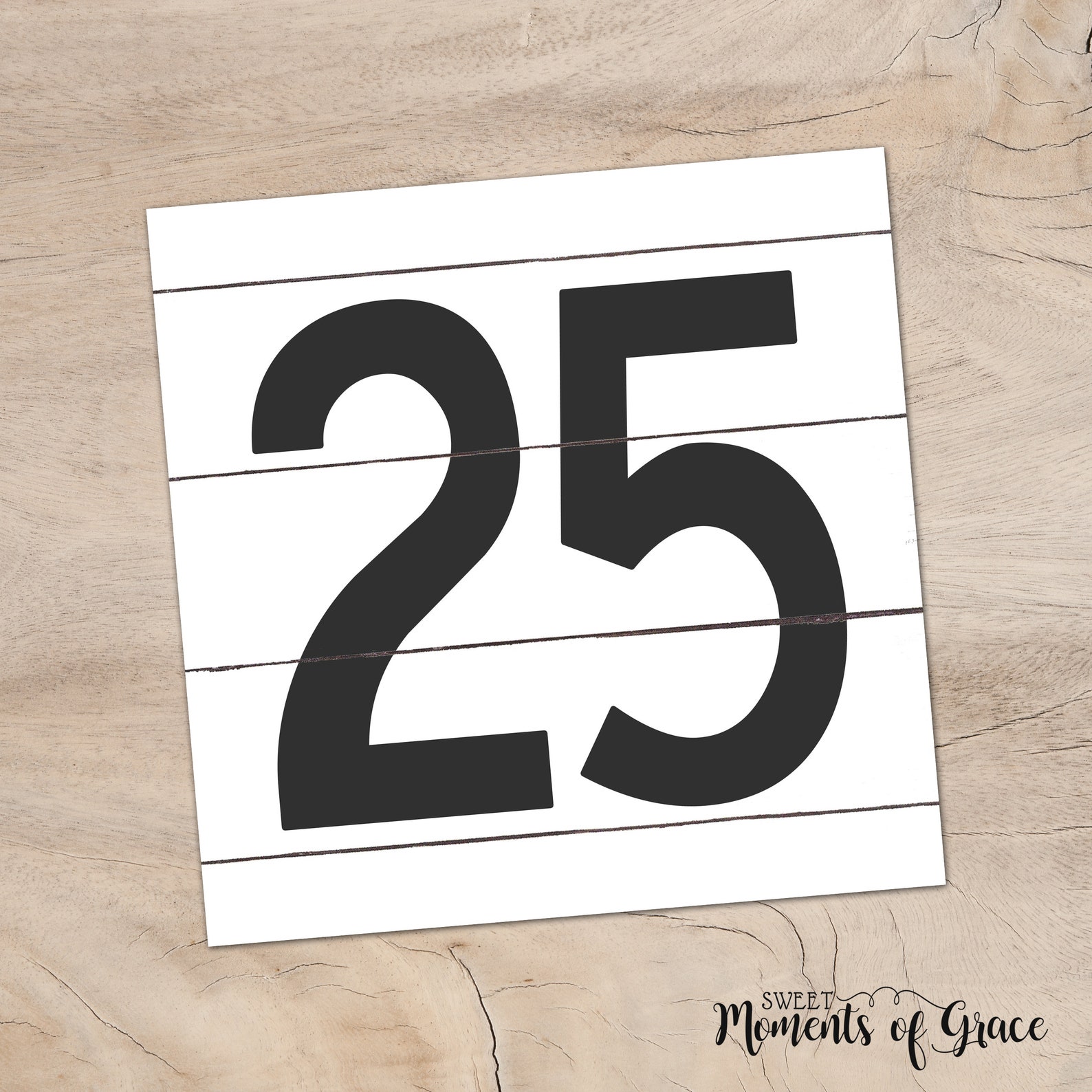 Modern Farmhouse Style Christmas Shiplap Sign Number 25 | Etsy