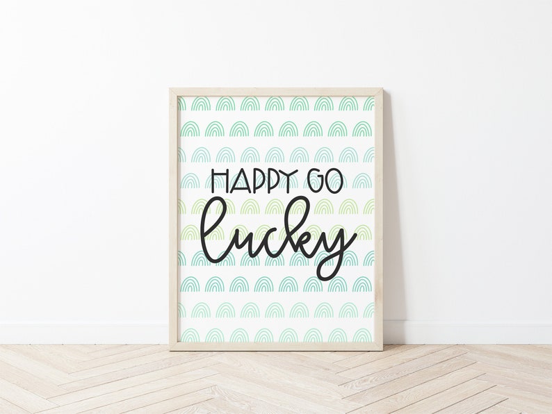Happy Go Lucky Saint Patrick's Day Printable Wall Art W/ | Etsy