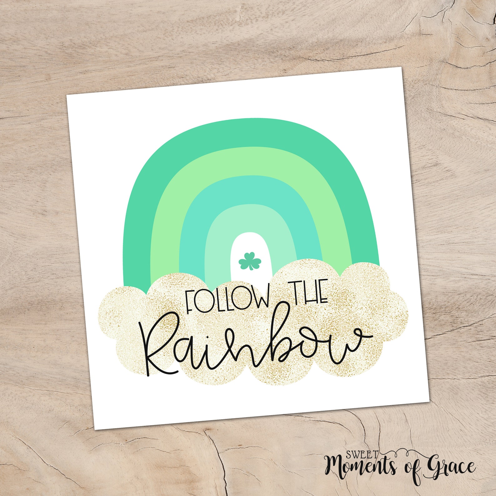 Ombre Green Follow the Rainbow Saint Patrick's Day | Etsy