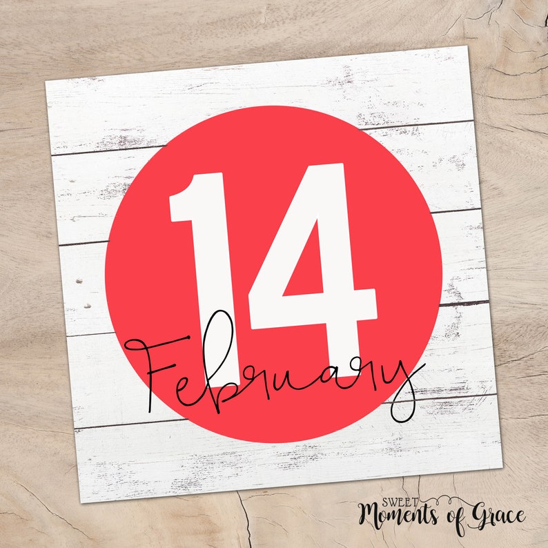 Rustic Red February 14th Valentine's Day Printable Sign W/ - Etsy