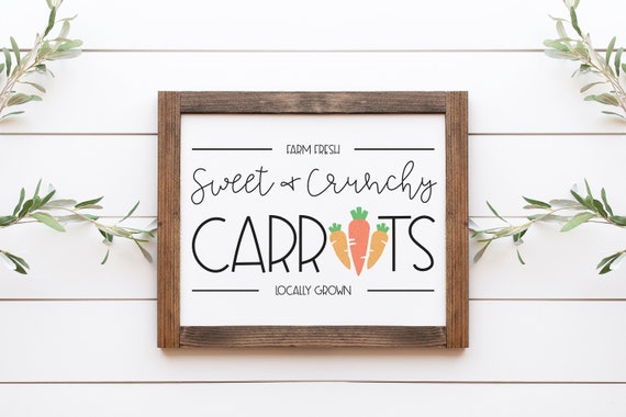 Carrot Patch Printable Wall Art Sweet and Crunchy Carrots | Etsy