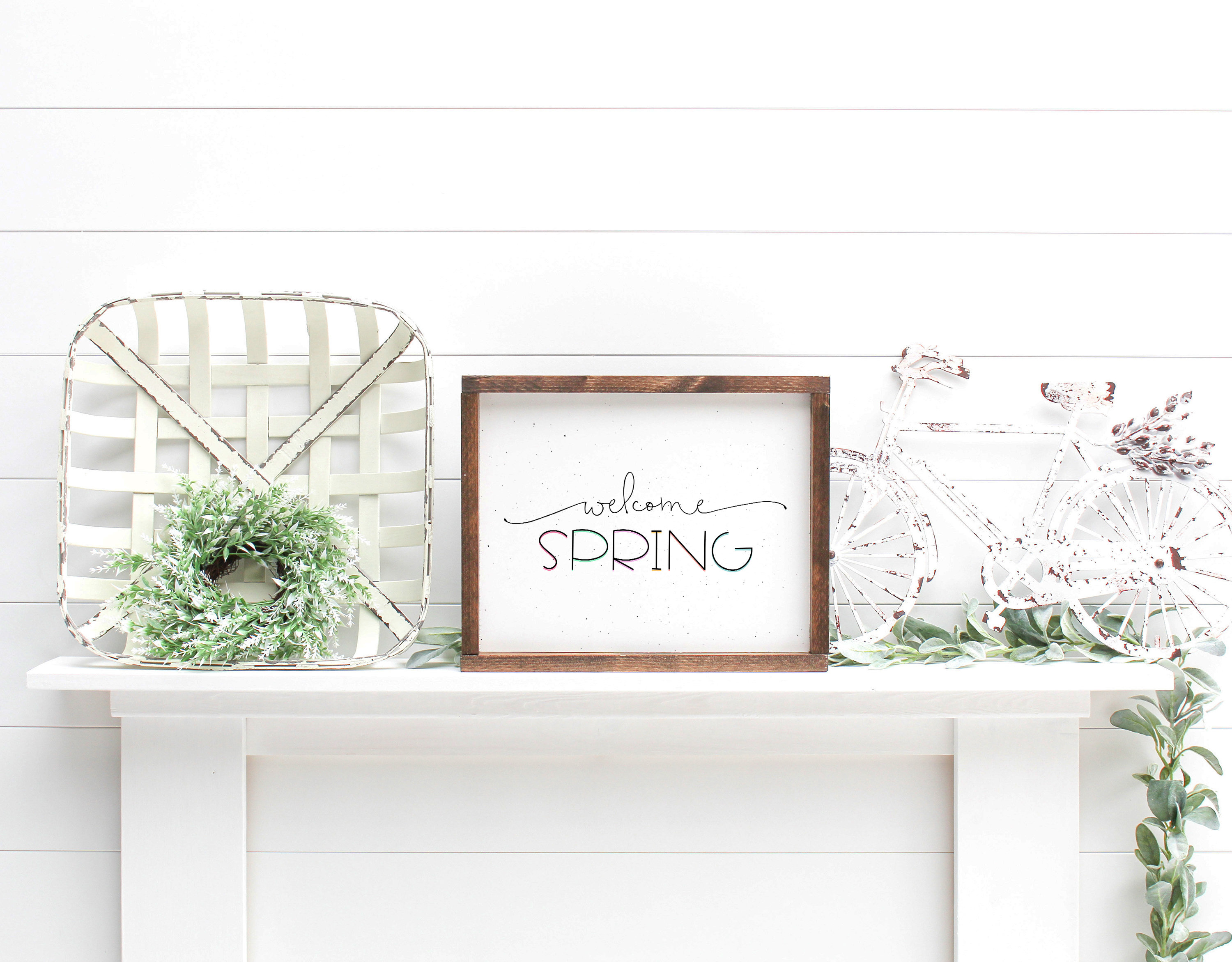 Welcome Spring Printable Wall Art Spring Home Decor | Etsy